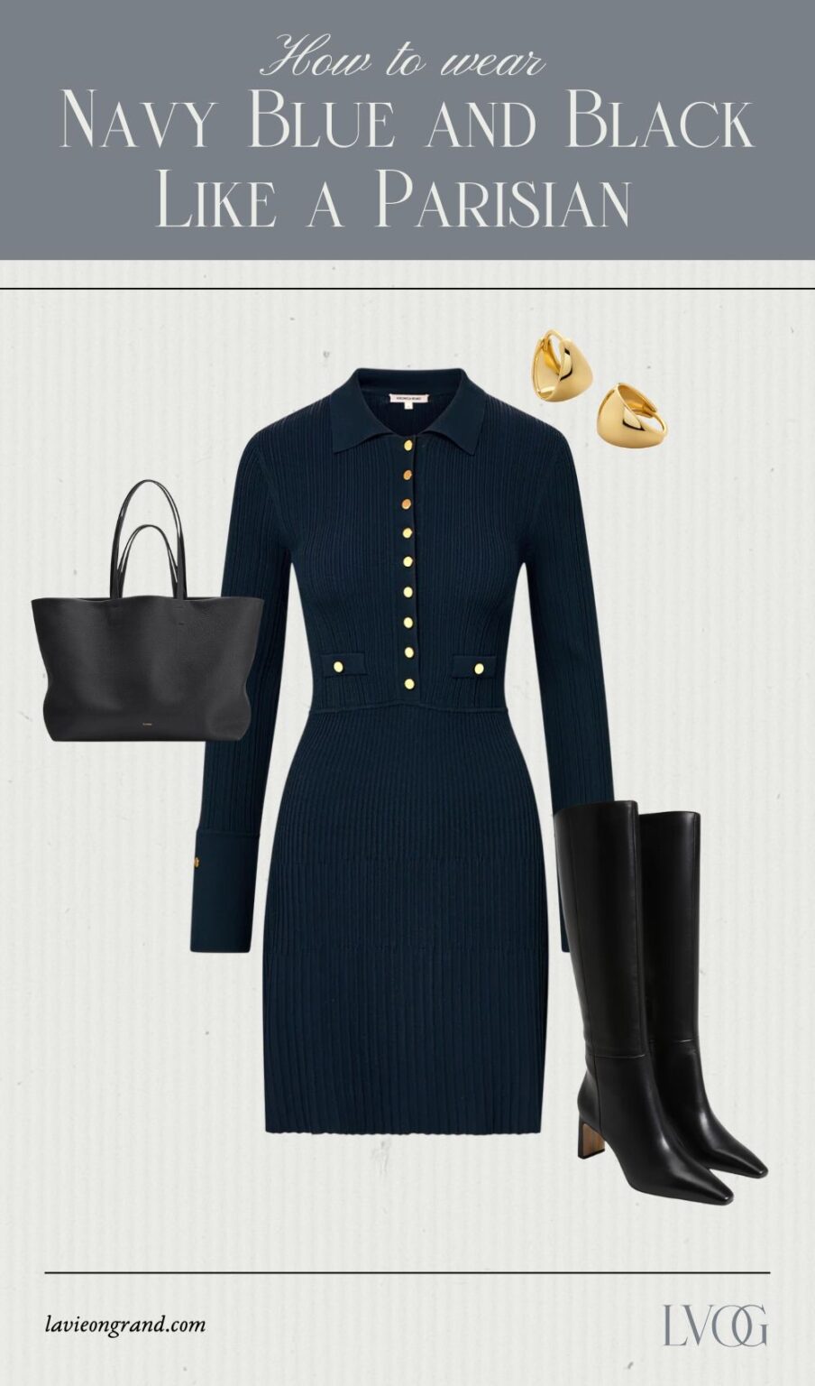 How To Wear Navy and Black Together Like A Parisian